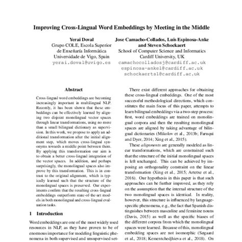 Improving Cross Lingual Word Embeddings By Meeting In The Middle Acl