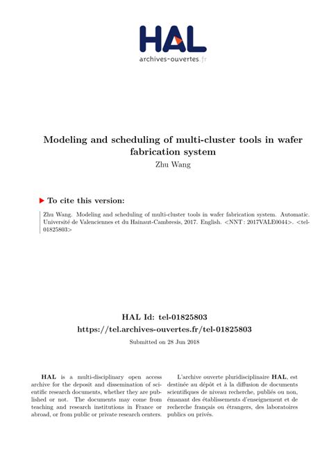 Pdf Modeling And Scheduling Of Multi Cluster Tools In Wafer
