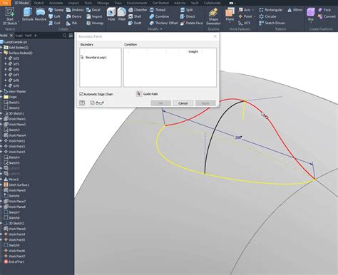 Solved Trying To Create Surface Loft With Rail Projected To Surface Autodesk Community
