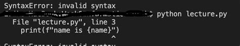 Getting Syntax Error With F Strings In Vs Code And Python The