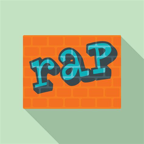 Rap On Bricks Wall Icon Flat Style 14466090 Vector Art At Vecteezy