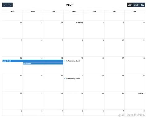 在vue项目中使用日历插件fullcalendarfullcalendar 是最受欢迎的js Calendar组件，本文 掘金