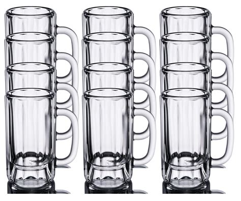 Libbey Set Of 12 Paneled Beer Mugs 14 Oz Classic Design