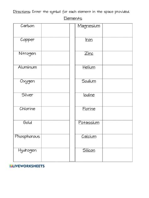 Element Formula Match Formula To Name Pdf