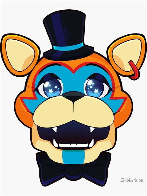 Glamrock Freddy Stickerbadge Sticker For Sale By Shibberinos Redbubble