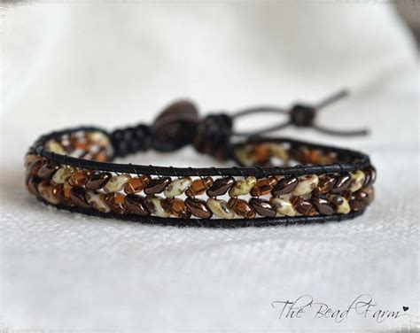 Wrap Bracelet Beaded Leather Bracelet Beaded Wrap Bracelet Leather