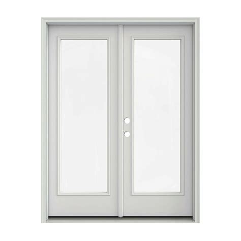 Jeld Wen 60 In X 80 In Primed Steel Right Hand Inswing Full Lite Glass Stationaryactive Patio