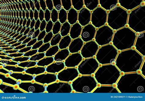 Carbon Nanotube 3d Illustration Stock Illustration Illustration Of Ballandstick Network
