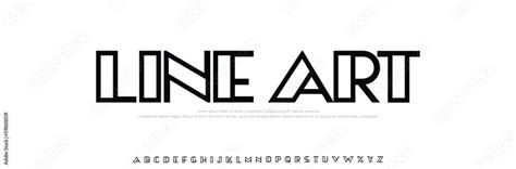 Line Art Modern Architectural Font Tough Sturdy Geometric Typeface Technical Blueprint