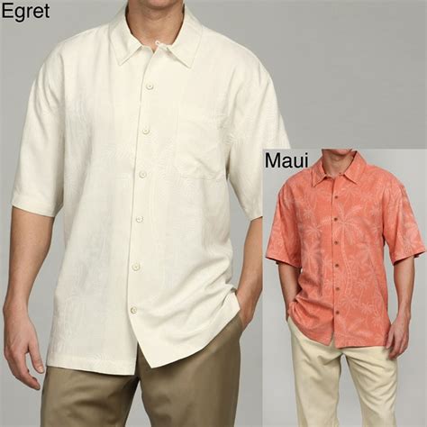 Caribbean Joe Men S Gran Palm Island Silk Shirt Overstock Shopping Big