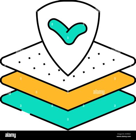 Protective Cover Product Label Caution Icon Color Illustration Stock