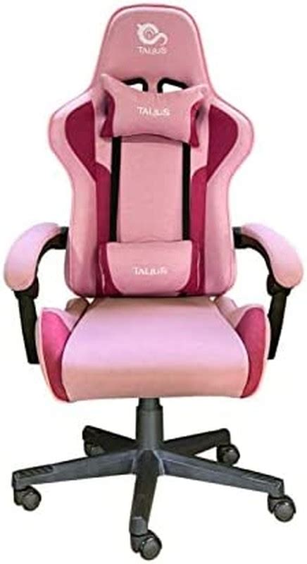 Silla Gaming Talius Hornet rosa y negra con apoyabrazos cojín lumbar