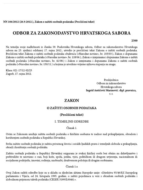 Zako O Zastiti Osobnih Podataka Pdf