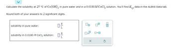 Answered Calculate The Solubility At C Of Co Oh In Pure Water
