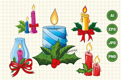 Christmas Burning Candle Vector Graphic By Tamanna · Creative Fabrica