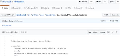 Cannot Find Implementation Of OneClassSvmAnomalyDetector Issue Microsoft NimbusML