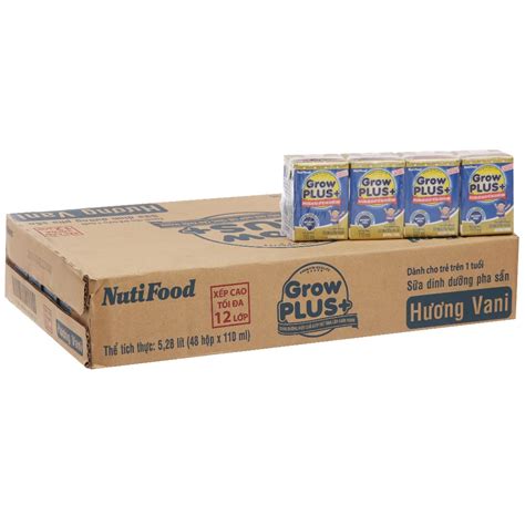 Thùng Sữa Bột Pha Sẵn Nuti Grow Plus Xanh 48 Hộp 110ml Shopee Việt Nam