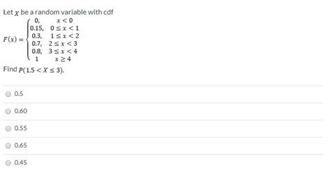 Solved Let Y Be A Random Variable With Cdf X