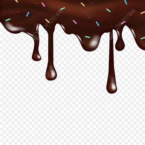 قطرات شوكولاتة سائلة بنية اللون شوكولاتة الأطعمة عالية في السعرات