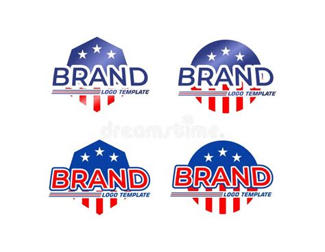 Moldes Do Logotipo Da Bandeira Americana Ilustração Do Vetor