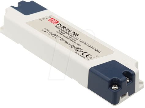 MW PLM-25-350: LED switching power supply, 25 W, 42 - 72 V - 350 mA at ...