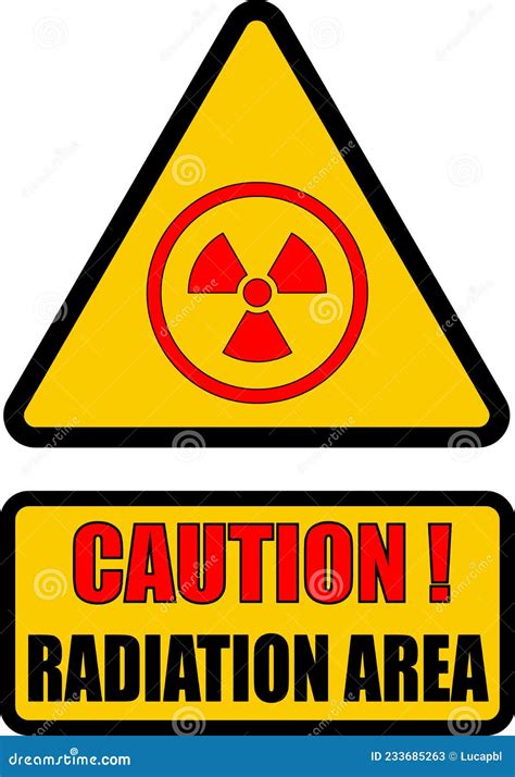 Sinal Triangular De Aviso De Zona De Radiação De Precaução Símbolo