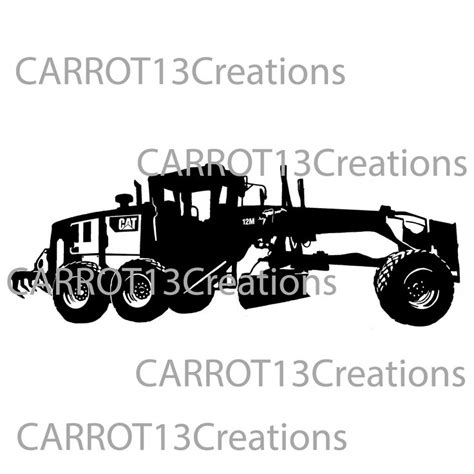 Motor Grader Construction Equipment Svg Png And  Files For Vinyl Decal Solid File For Hardhat