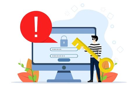 Premium Vector Vector Illustration About Cyber Security Concept With Hacker Trying To Steal