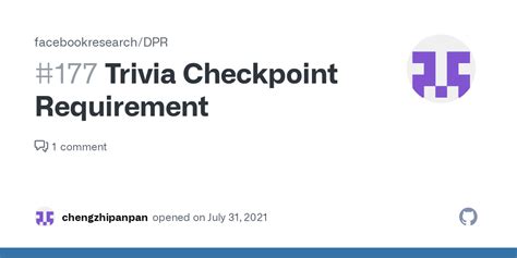 Trivia Checkpoint Requirement Issue Facebookresearch Dpr Github