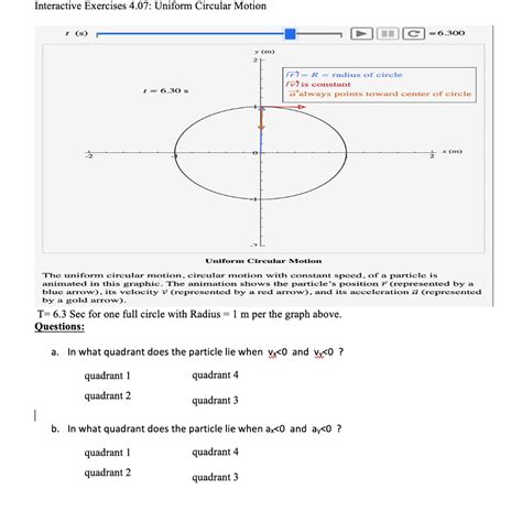Solved Interactive Exercises Uniform Circular Motion Chegg