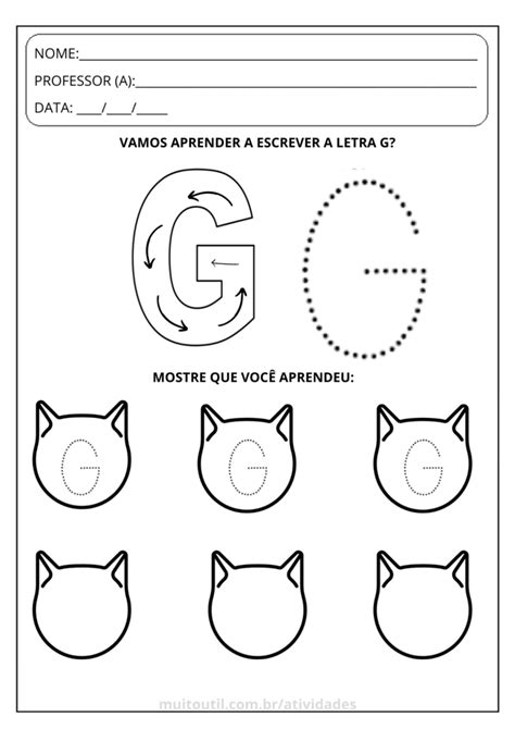 Atividades da Letra G Muito Útil