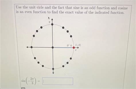 Solved Use The Unit Cirle And The Fact That Sine Is An Odd