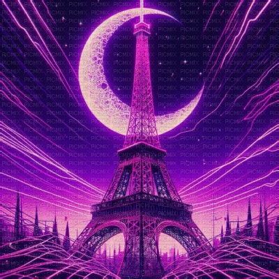 Purple Futuristic Eiffel Tower Purple Futuristic Eiffel Tower