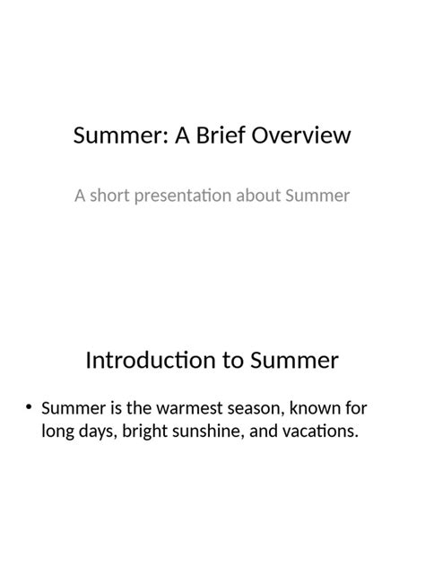 Summer Presentation Pdf