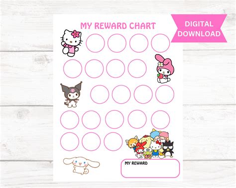 Printable Kawaii Cute Kitty Chart For Behavior Chart Homework Chart