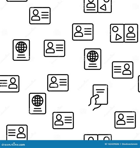 Passport Vector Seamless Pattern Stock Vector Illustration Of License