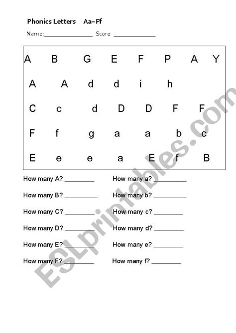 Phonics Aaff Esl Worksheet By Mavis10332003007