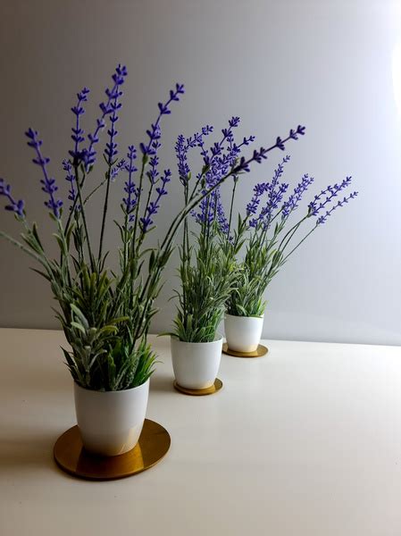 Набор из 3 цветов в кашпо Искусственная Лаванда в кашпо горшке купить на Ozon по низкой цене