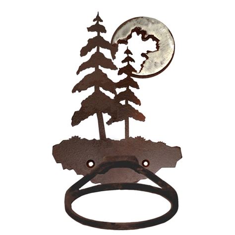 Pine Tree And Burnished Moon Towel Ring