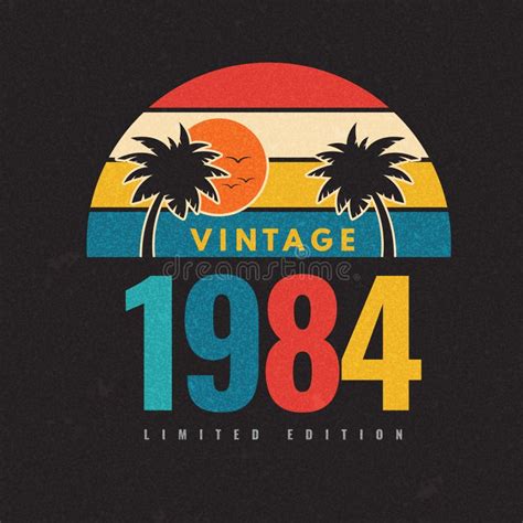 1984 Vintage T Shirt Design Vector Vintage Design Stock Vector