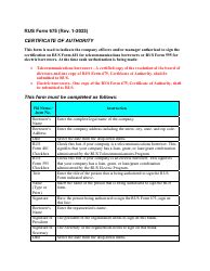 RUS Form 675 Download Fillable PDF or Fill Online Certificate of ...