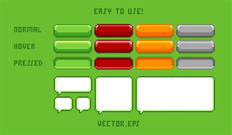 Premium Vector Collection Set Simple Game Ui In Pixel Art Cute Soft Style Dark Gray Background