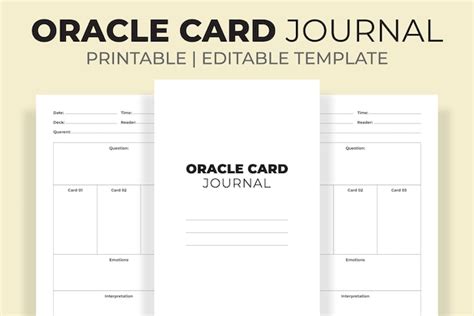 Diário de cartas oráculo Vetor Premium