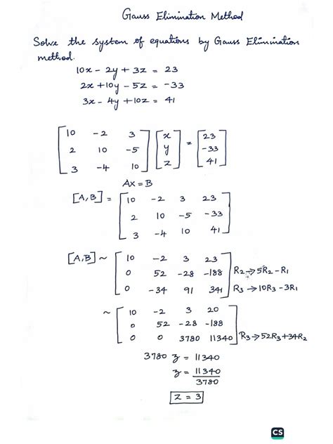 Gauss Elimination Method Problem Pdf