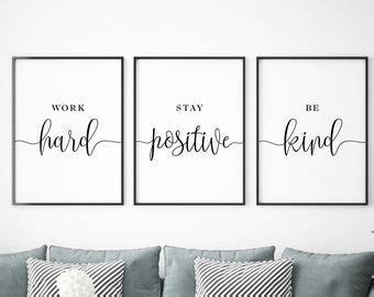 Office Decor Inspirational Wall Art Work Hard Stay Positive Be Kind