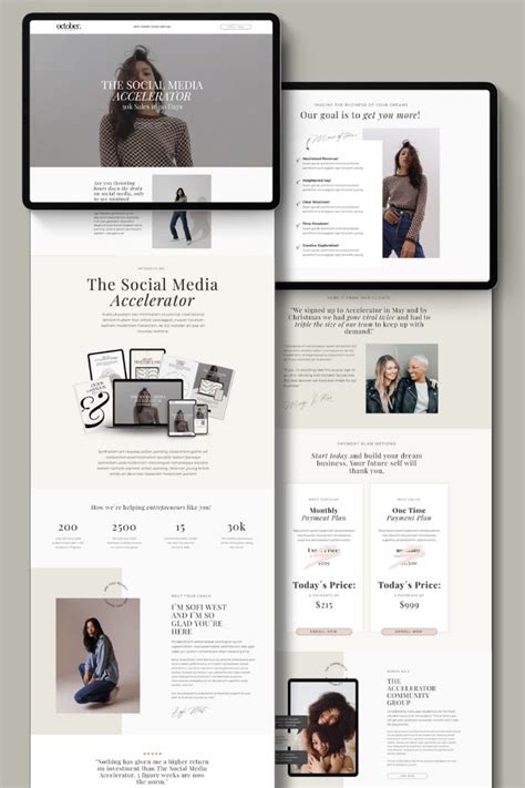 Minimal WIX Sales Page Website Template Wix Coach Template Business