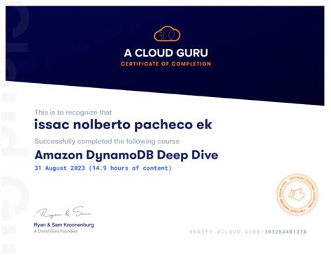 Certificado Amazon Dynamodb Deep Dive Pdf