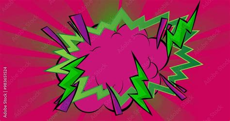 Cartoon Yellow And Green Background Animation Comic Book Backdrop Video Retro Vector Comics