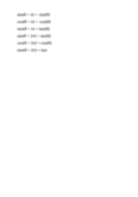 Solution Important Trigonometry Formulas Studypool