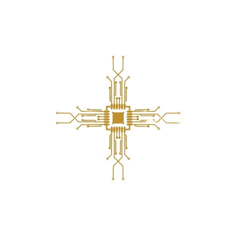 Vector Circuit Board With Microelectronics On A Green Background Vector Information Mark